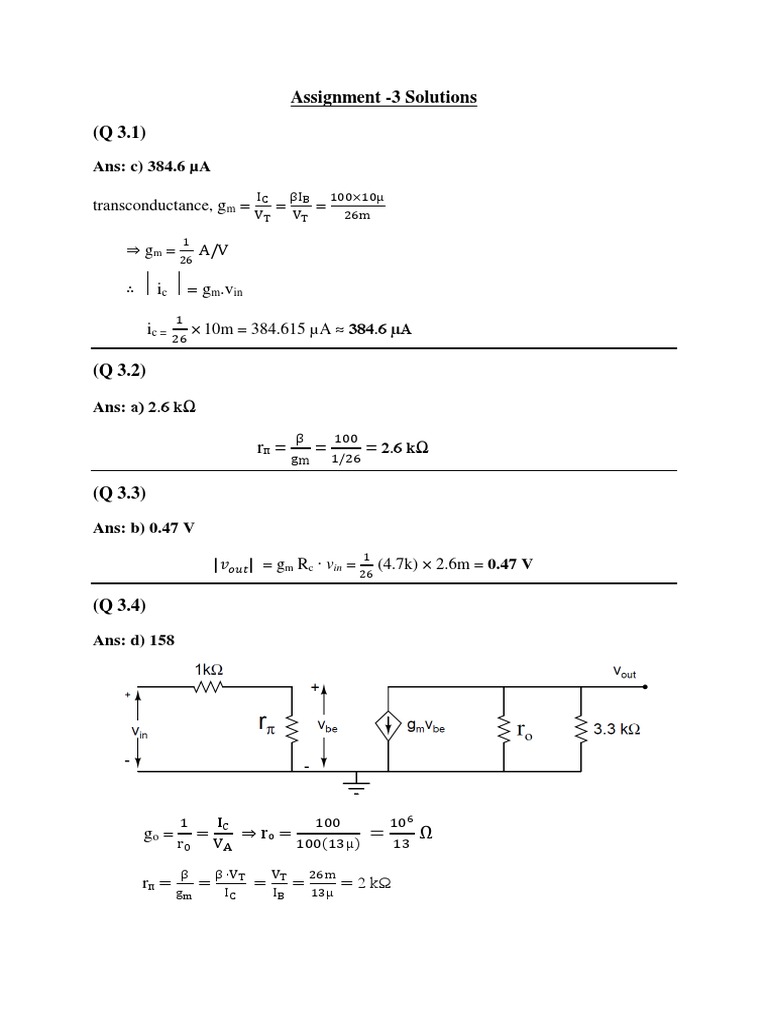 Assignment 3 Solution | PDF | Semiconductor Devices | Electronic Design