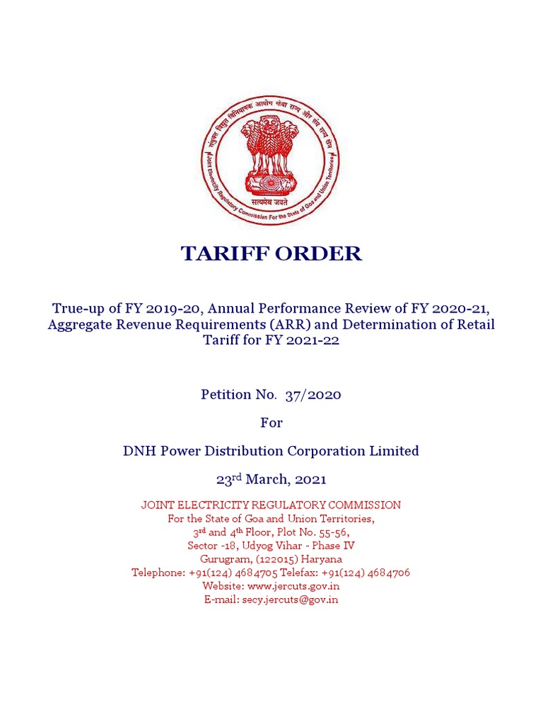 DNH Power Tariff Order FY 2019-22 | PDF | Expense | Taxes