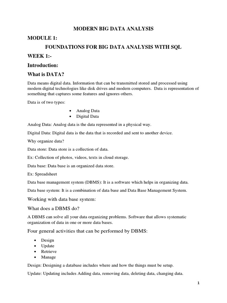 Modern Big Data Analysis | PDF | Databases | Database Transaction