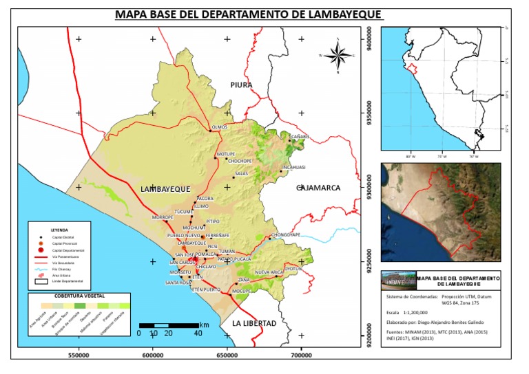 Mapa Base Del Departamento de Lambayeque | PDF | Geodesia | Cartografía