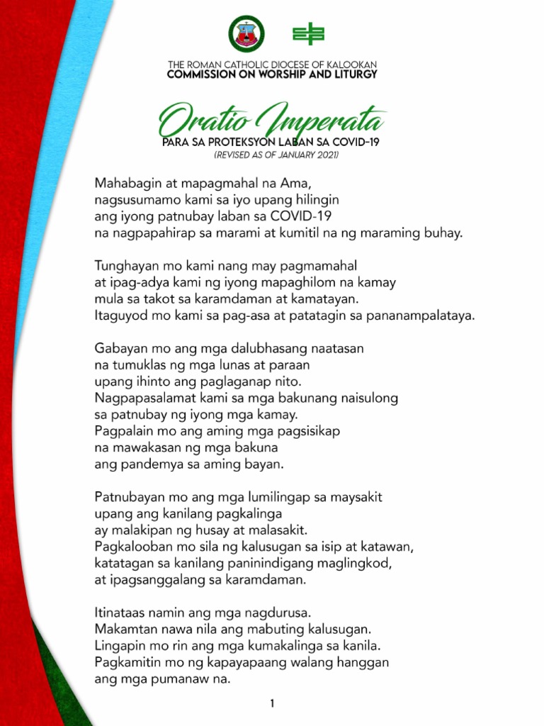 Oratio Imperata Revised (Tagalog) | PDF