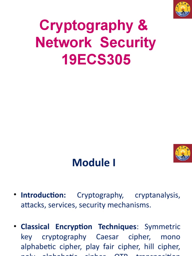 Cryptography & Network Security 19ECS305 | PDF | Cryptography | Encryption