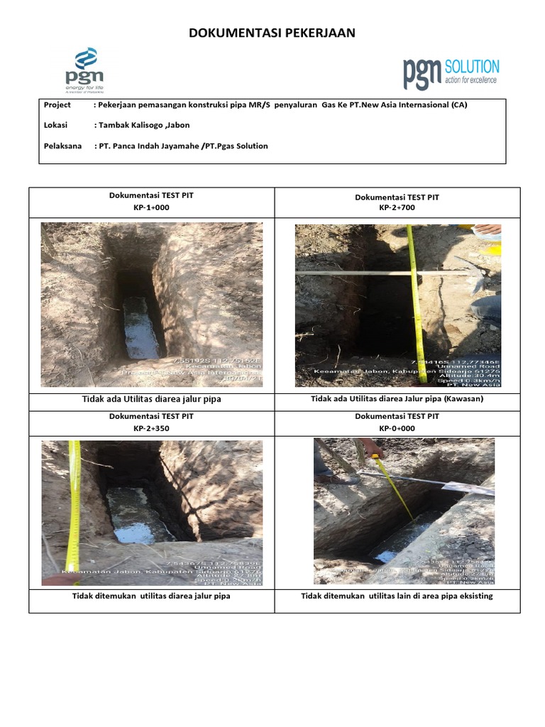 Dokumentasi Test Pit | PDF | Teknologi & Rekayasa