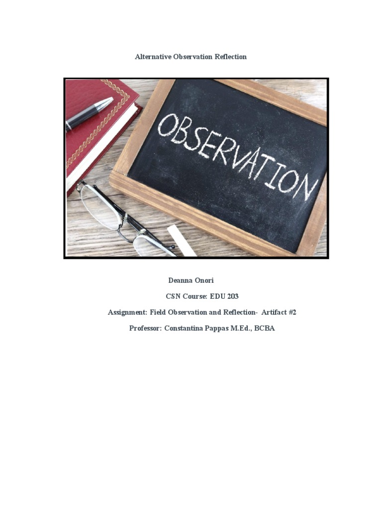 Artifact 2 Field Observation and Reflection | PDF | Special Education ...