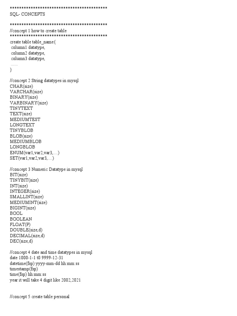 SQL Concepts | PDF | Data Management Software | Data