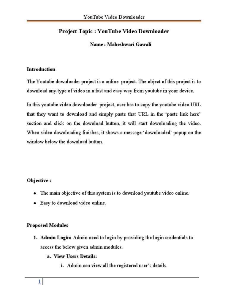 Youtube Video Downloader | PDF