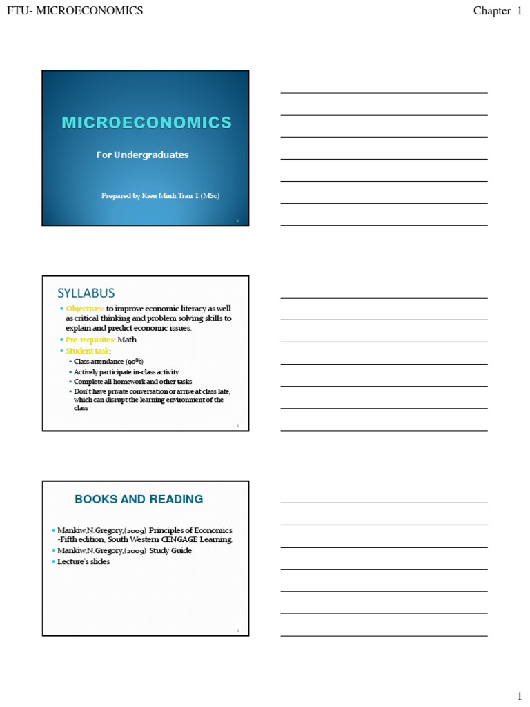 Chapter 1 Microeconomics FTU | PDF | Economics | Inflation