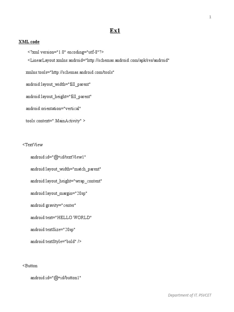 MAD Lab Exercise | PDF | Android (Operating System) | Java (Programming Language)
