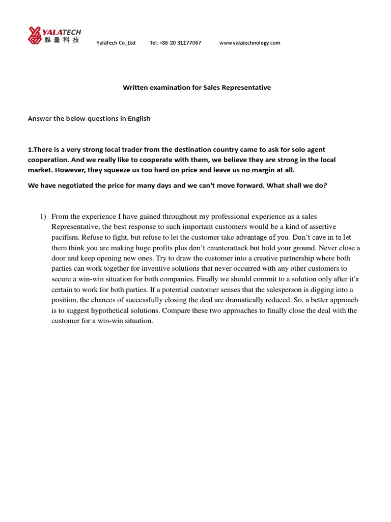 Sales Representative Queries | PDF