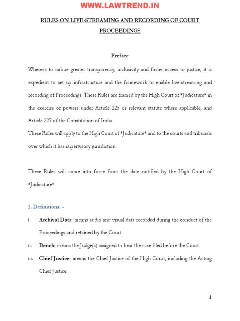 Draft Rules On Live Streaming and Recording | PDF | Streaming Media ...