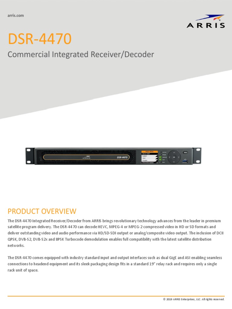 Commercial Integrated Receiver/Decoder: Product Overview | PDF | High ...