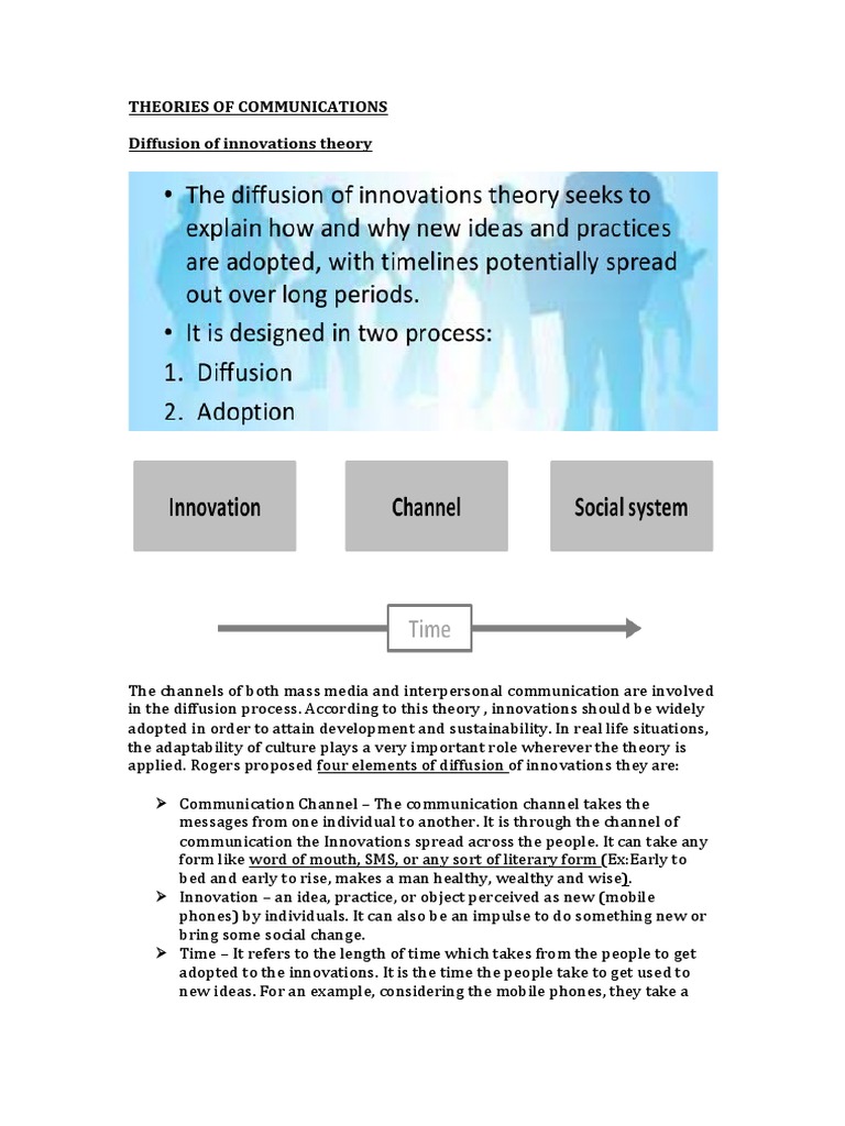 Theories of Communications Diffusion of Innovations Theory | PDF ...
