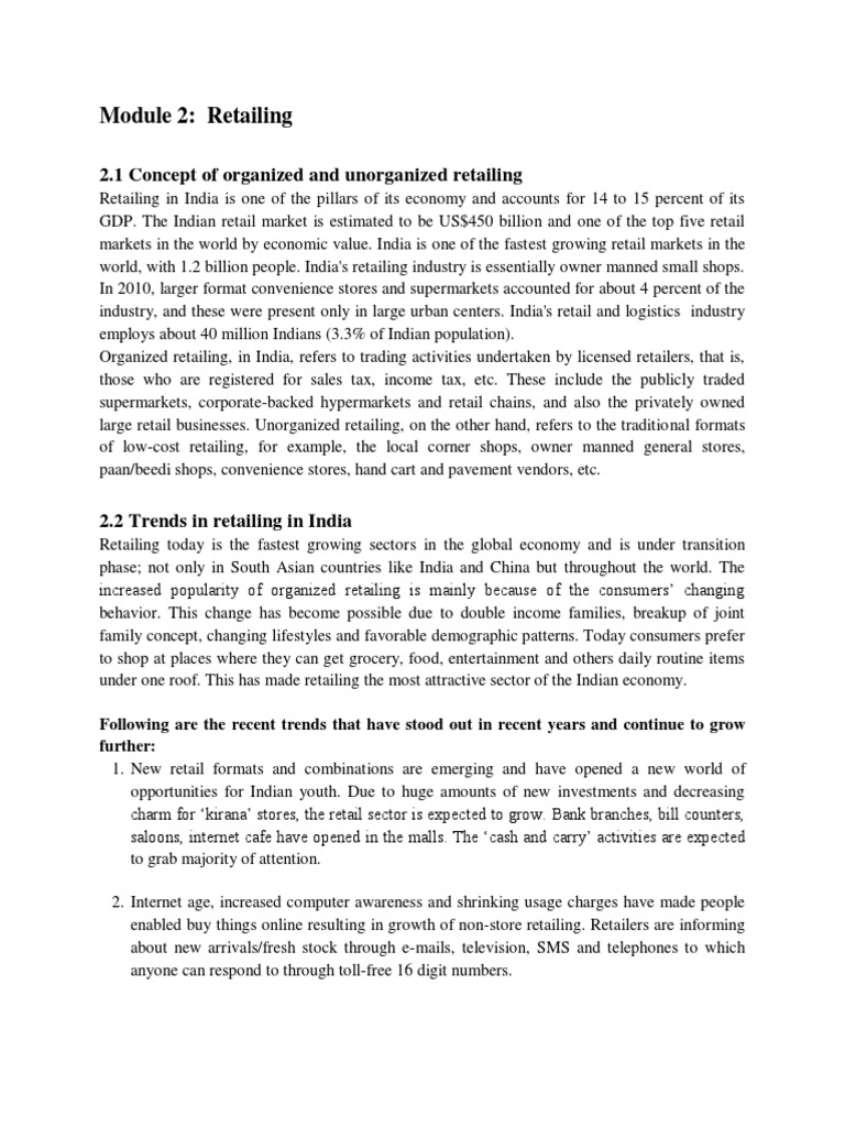 Module II Retailing (Sem II) | PDF | Supermarket | Tesco