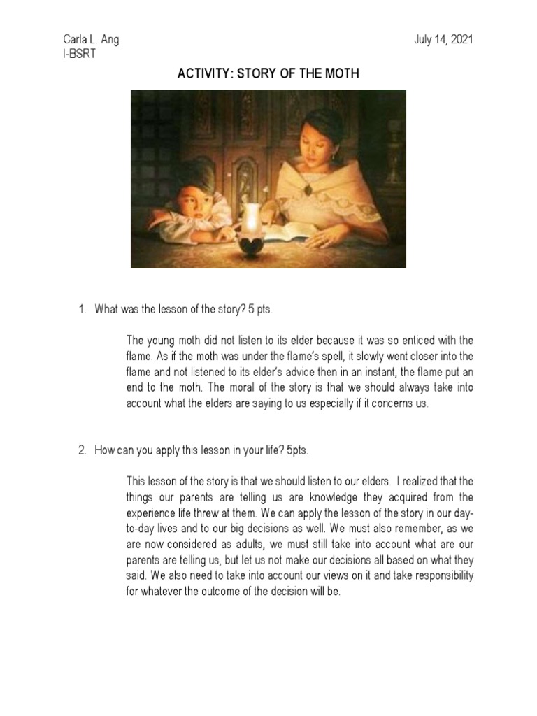 Module 3 - Activity 3 - Story of The Moth | PDF