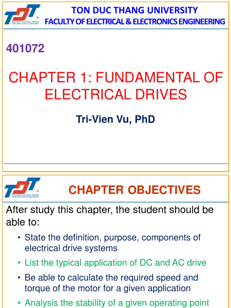 Chapter 1 - Fundamental of Electrical Drives | PDF | Electric Motor ...