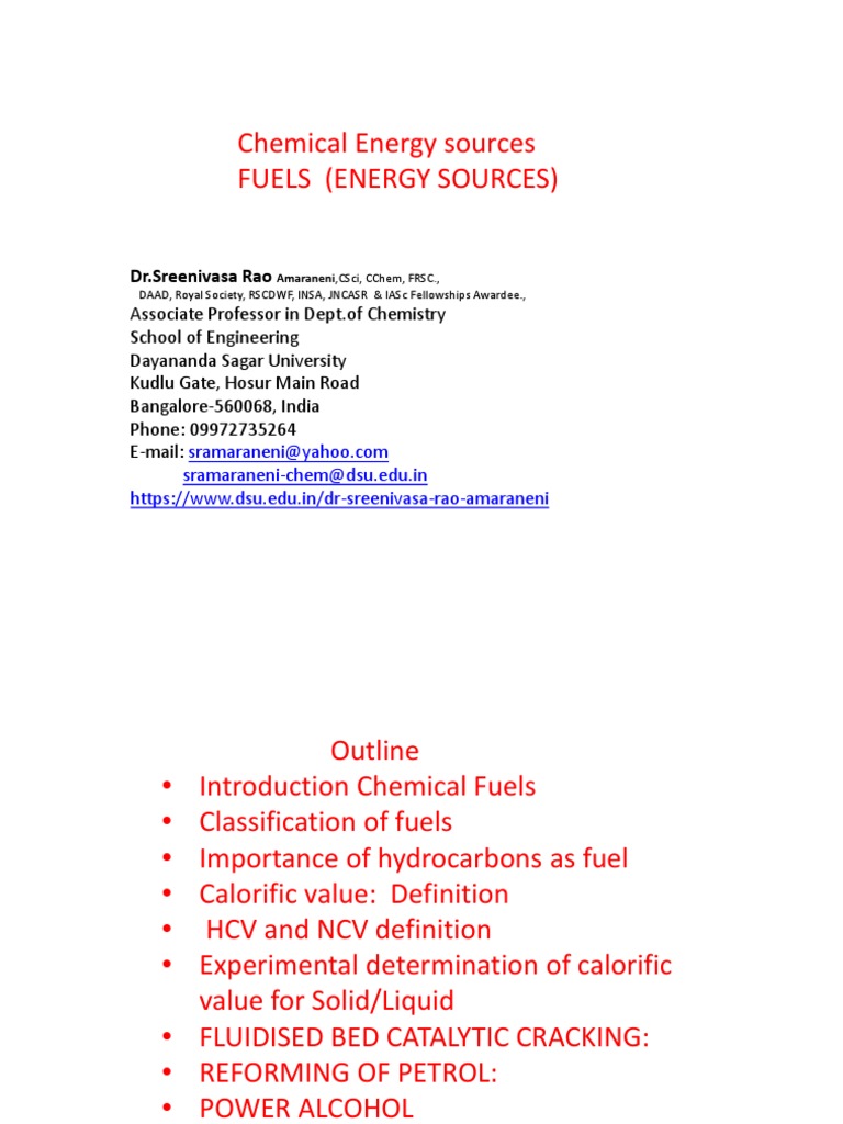 Sources of Chemical Energy Explained | PDF | Cracking (Chemistry ...