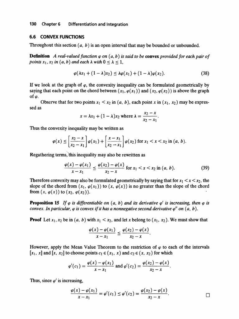 Convex Functions - Pages From Royden-Fitzpatrick-130-134 | PDF | Derivative | Analysis