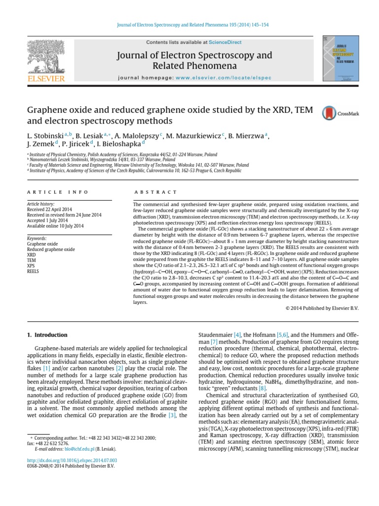 Graphene Oxide and Reduced Graphene Oxide Characterization Studies ...