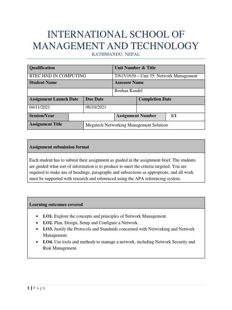 Unit 35 Network Management | PDF | Computer Network | Internet Protocol Suite