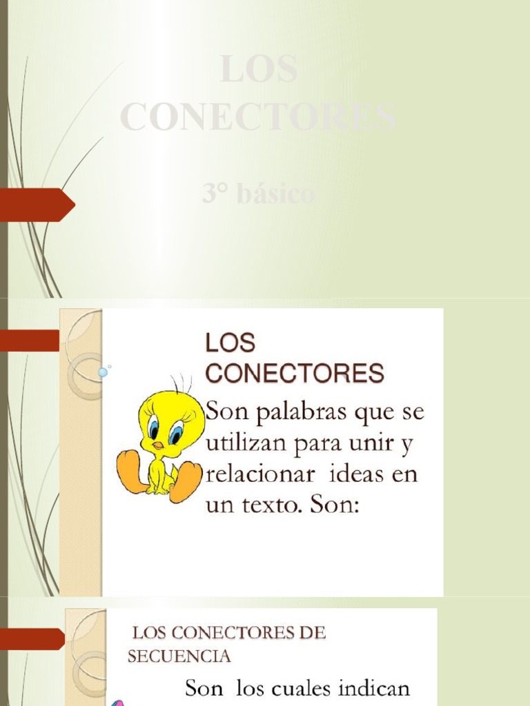 Conectores para 3° básico: Ejemplos y Uso | PDF | Estudios de idiomas ...