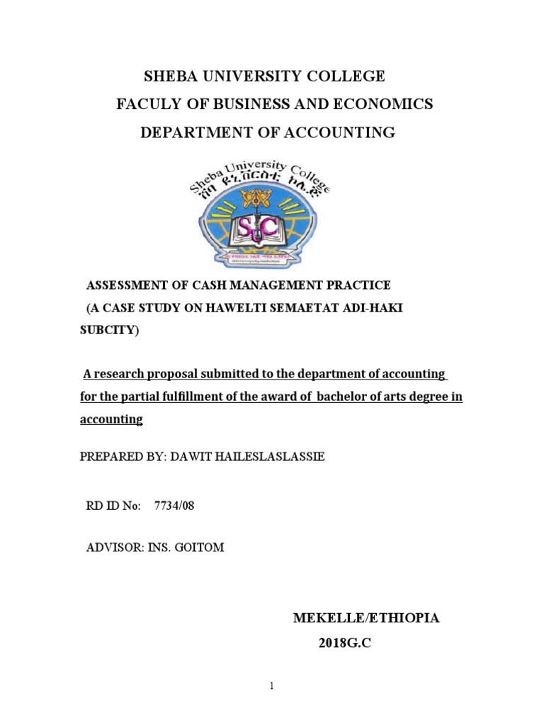 Sheba University College Faculy of Business and Economics Department of ...