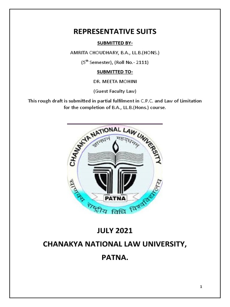 Representative Suits (Rough Draft) | PDF | Lawsuit | Government