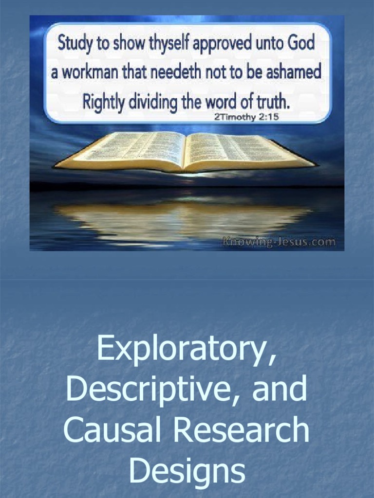 Exploratory, Descriptive, and Causal Research Designs | PDF | Focus ...