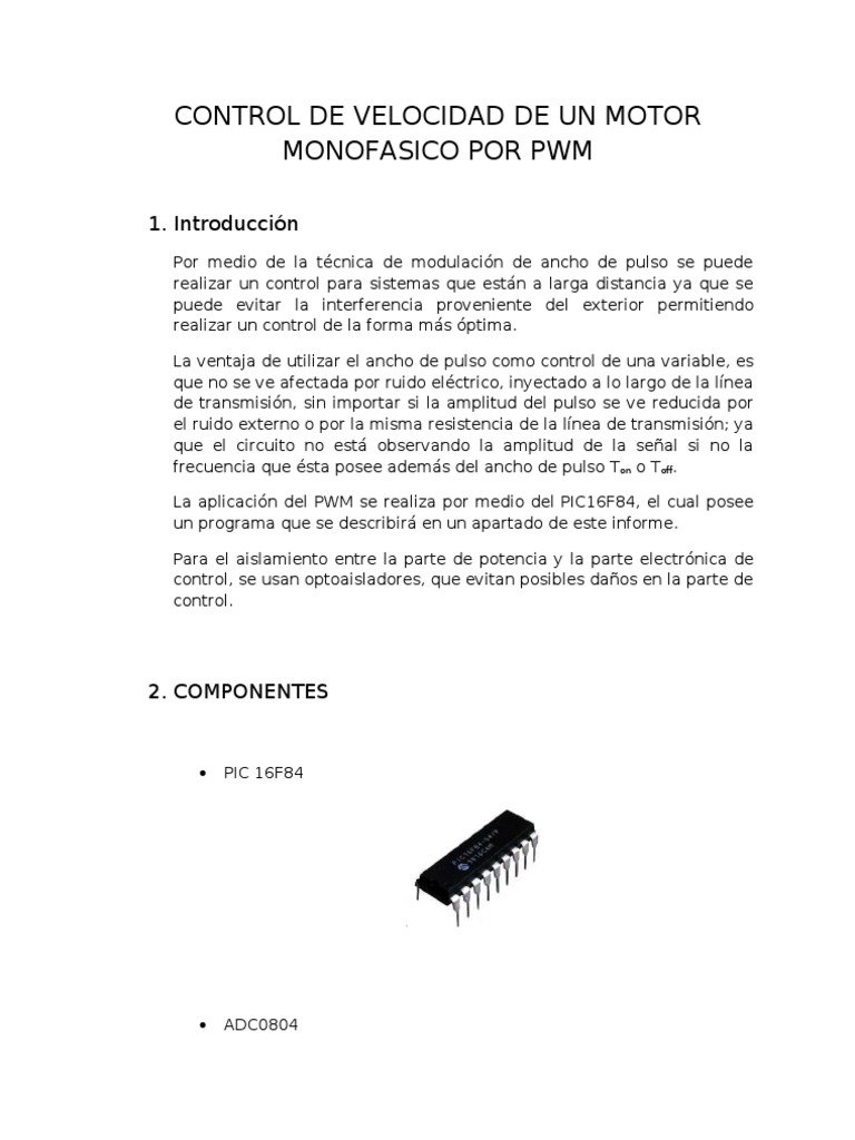 Control PWM de Motor Monofásico | PDF | Diodo emisor de luz ...