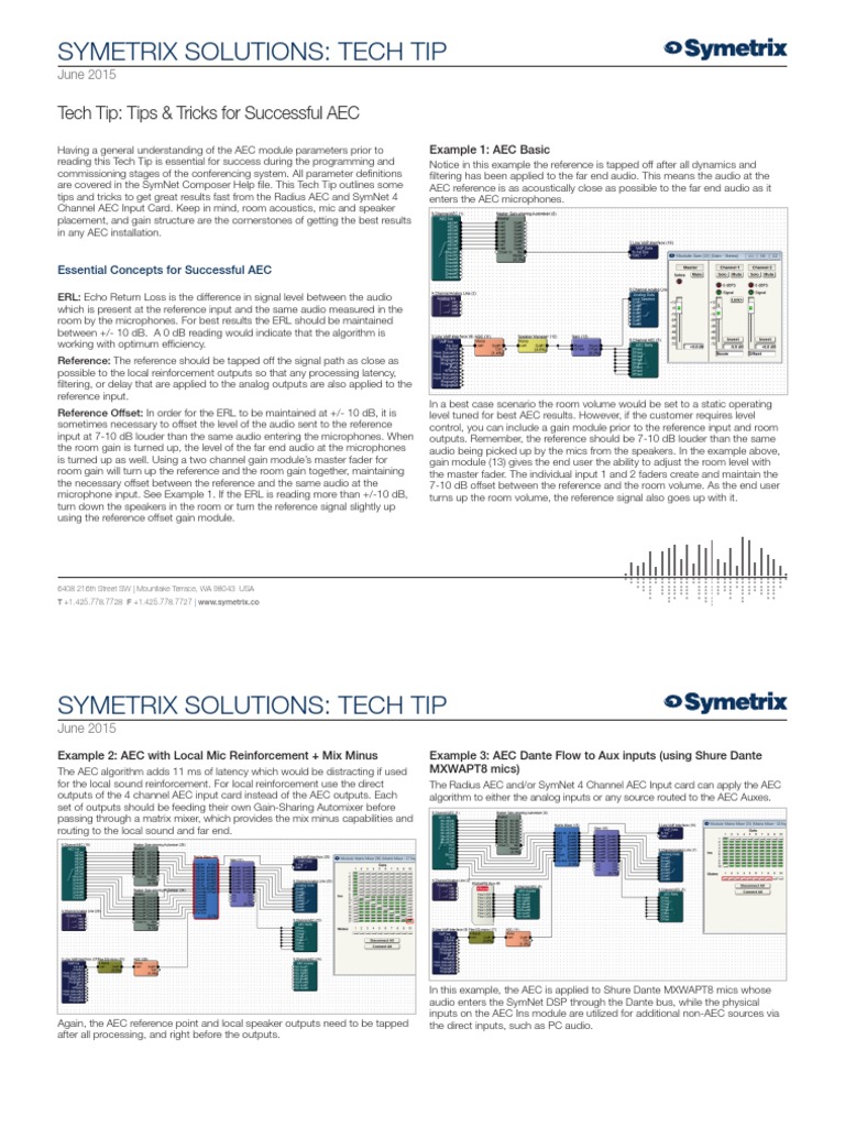Symetrix Solutions: Tech Tip | PDF | Microphone | Loudspeaker