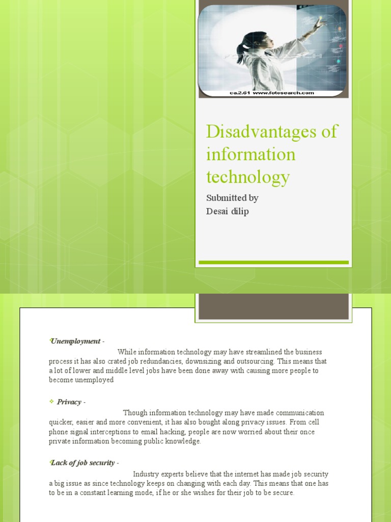 Disadvantages of Information Technology | PDF | Internet | Spamming