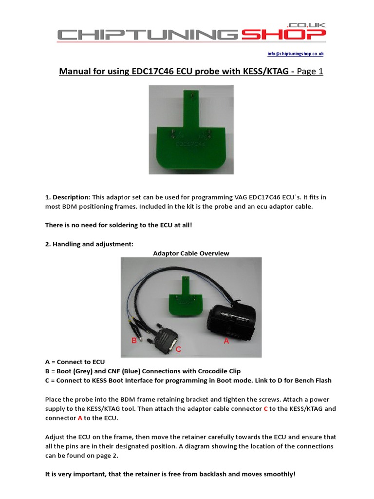 Manual For Using EDC17C46 ECU Probe With KESS/KTAG - : Info ...