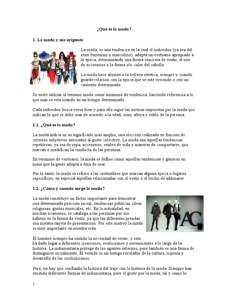 Definición y evolución de la moda | PDF | Moda | Ropa