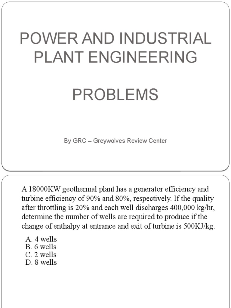 Power and Industrial Plant Engineering Problems: by GRC - Greywolves ...
