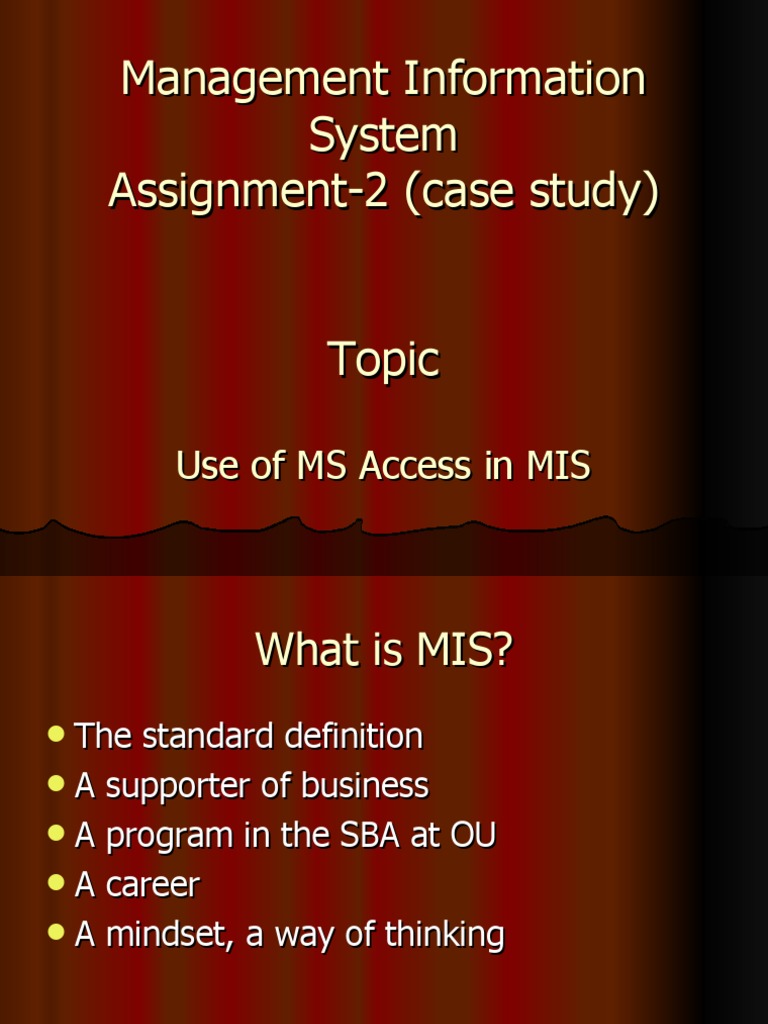 Management Information System Assignment-2 (Case Study) Topic | PDF ...
