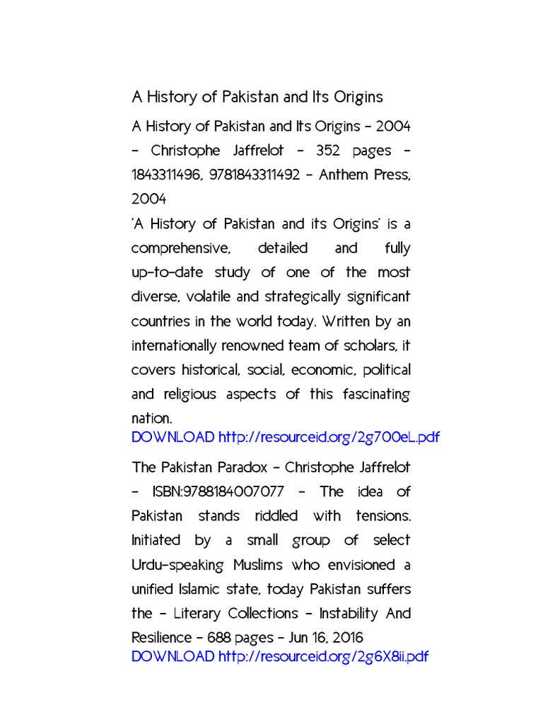 A History of Pakistan and Its Origins | PDF