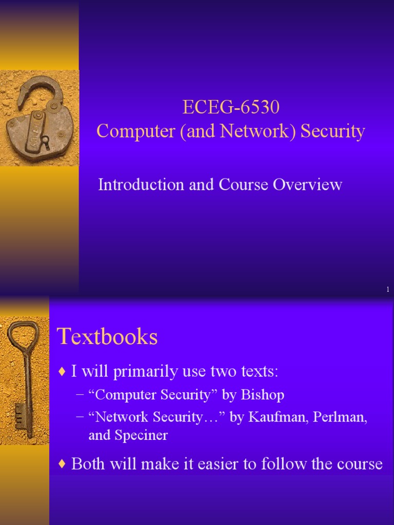 ECEG-6530 Computer (And Network) Security: Introduction and Course Overview | PDF | Cryptography ...