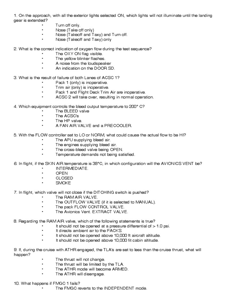 A320 Type Rating Question Bank | PDF | Aviation