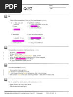 Interchange 1 Units 1-2 Quiz | PDF