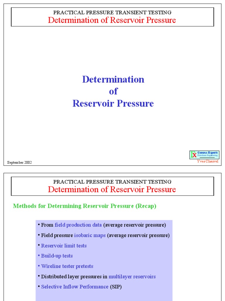036-Reservoir Pressure (Recap) | PDF | Petroleum Reservoir | Pressure