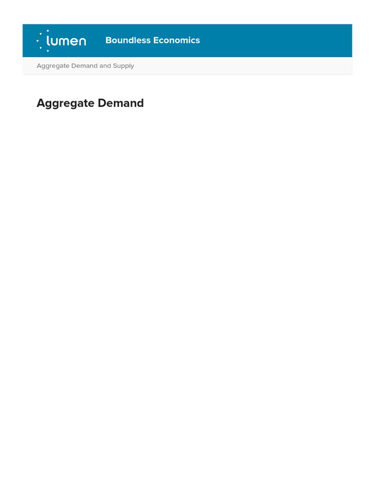 Understanding Aggregate Demand | PDF | Aggregate Demand | Demand