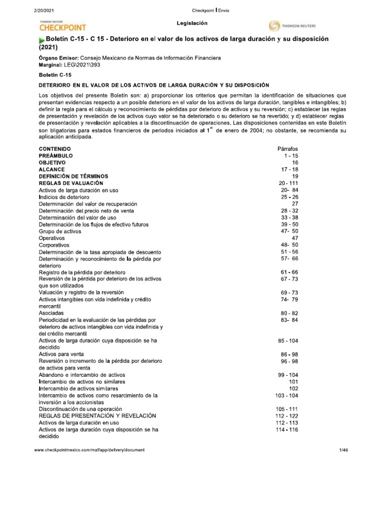 C 15 NIF Deterioro | PDF