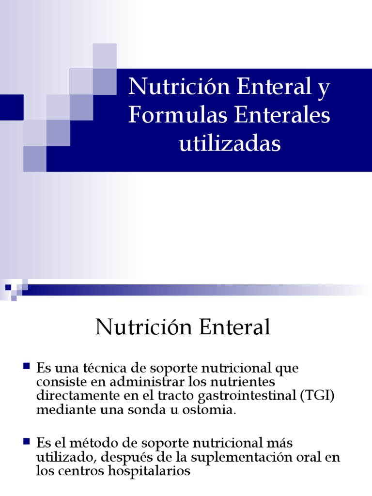 Nutrición Enteral y Formulas Enterales Utilizadas | PDF | Tratamientos ...