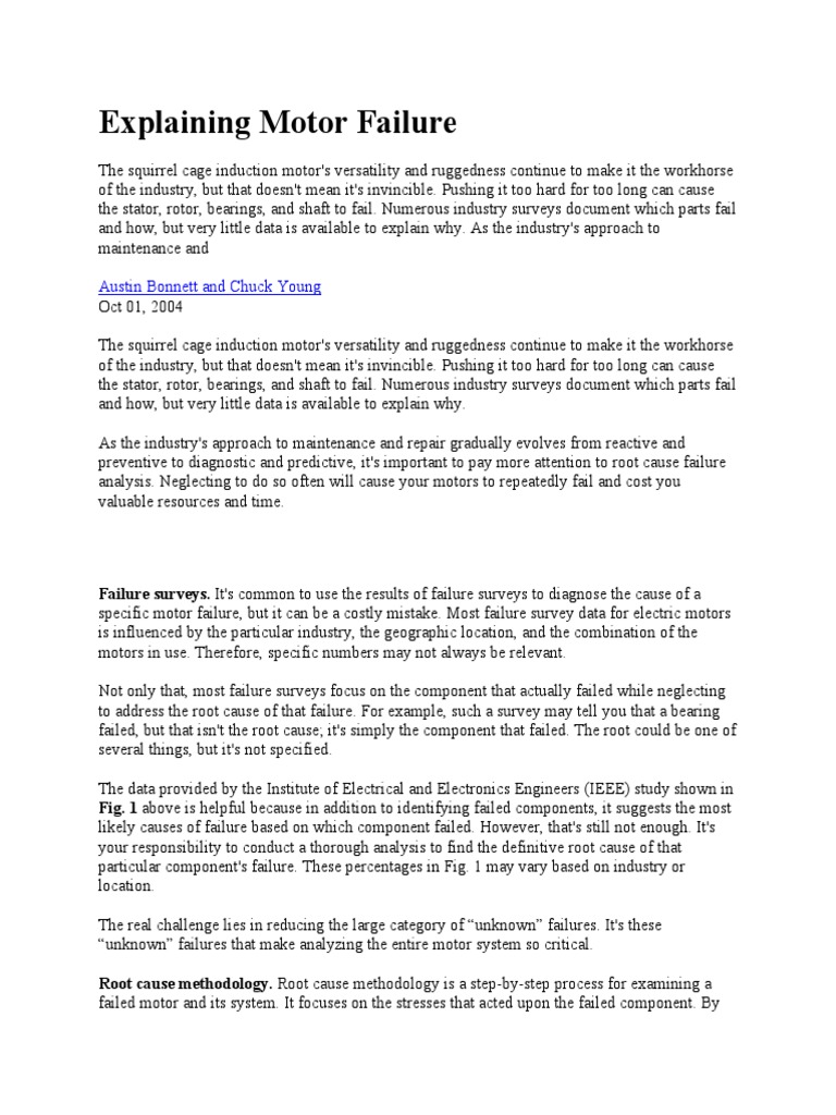 Explaining Motor Failure | PDF | Electric Motor | System