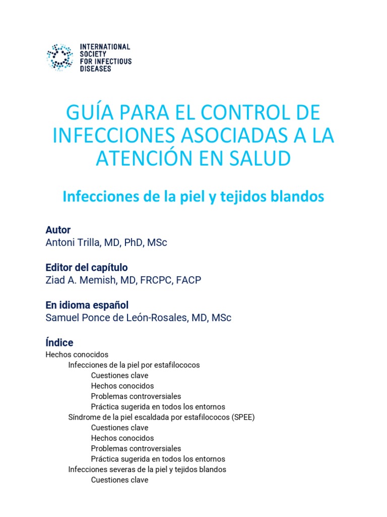 Isid Infeccion de Piel y Tejidos Blandos | PDF | Staphylococcus Aureus | Septicemia