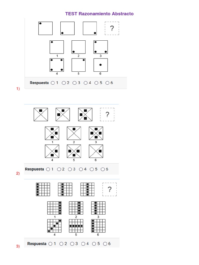 Test de Razonamiento Abstracto | PDF