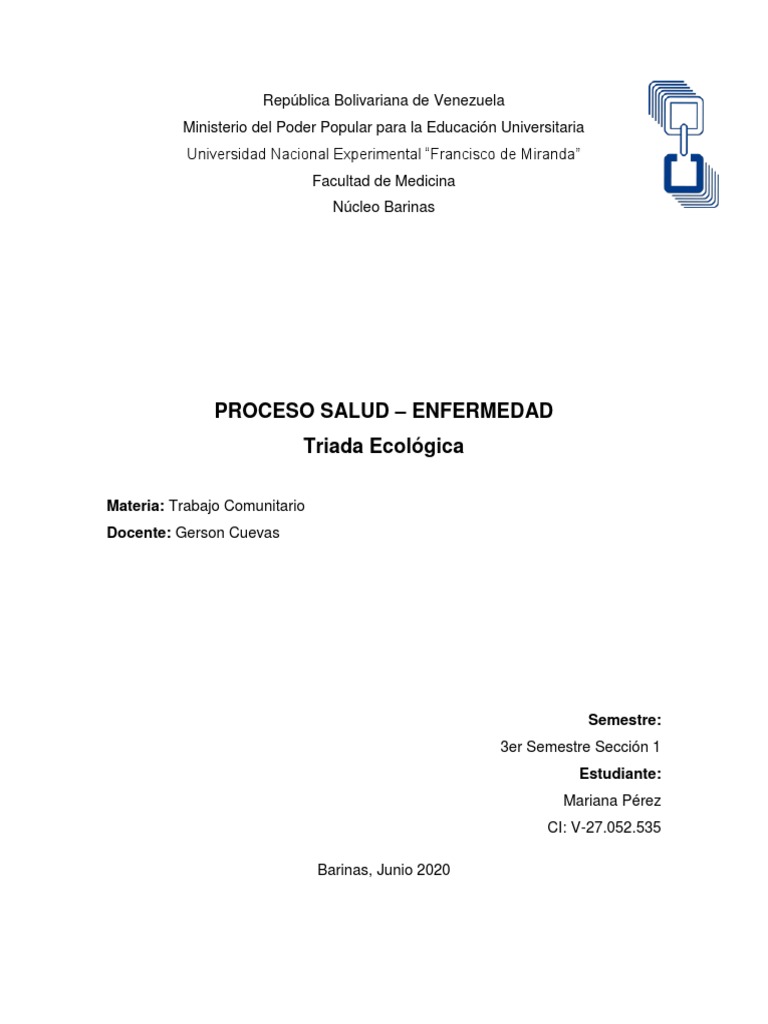 Triada Ecológica | PDF | Virus | Vector (Epidemiología)