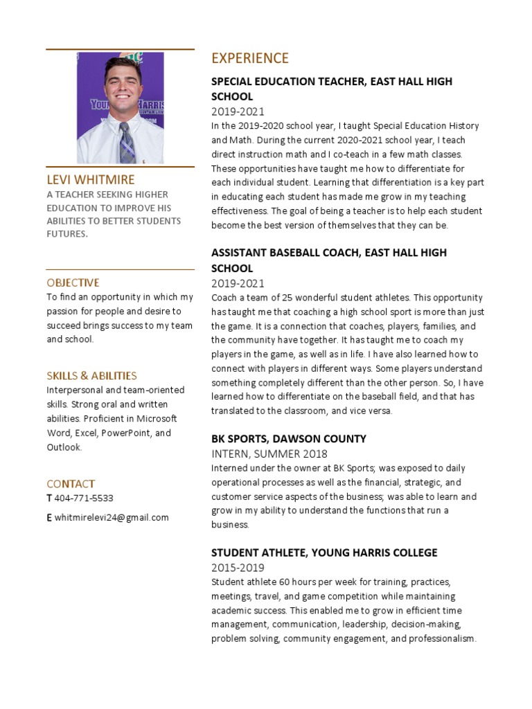 Levi Resume 2021 | Download Free PDF | Schools | Special Education