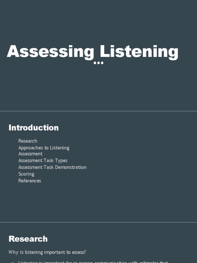 Assessing Listening Pdf English As A Second Or Foreign Language