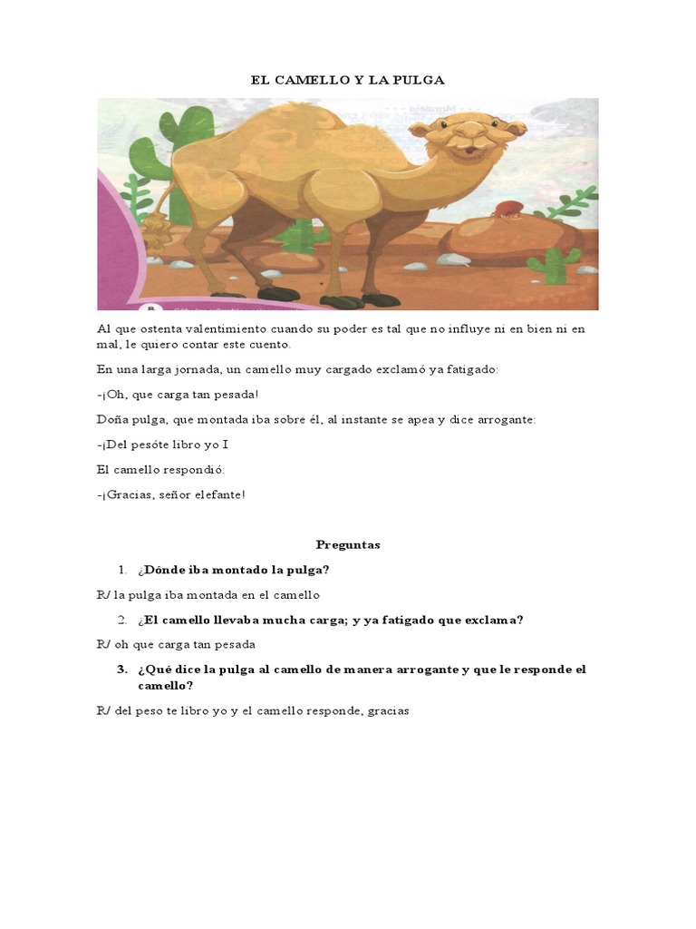 La fábula del camello y la pulga | PDF | Naturaleza