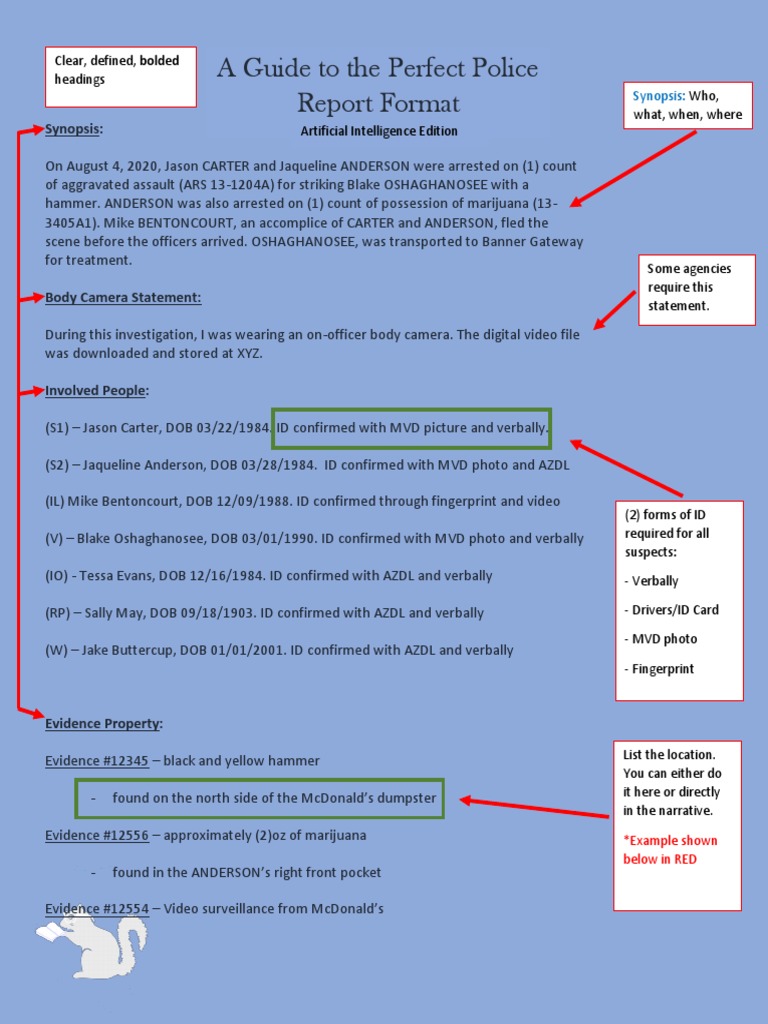 Police1 Police Report Example | PDF | Crime Scene | Detective